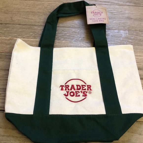 Trader Joe’s | Bags | Nwt Traderjoes Mini Canvas Tote In Green | Poshmark